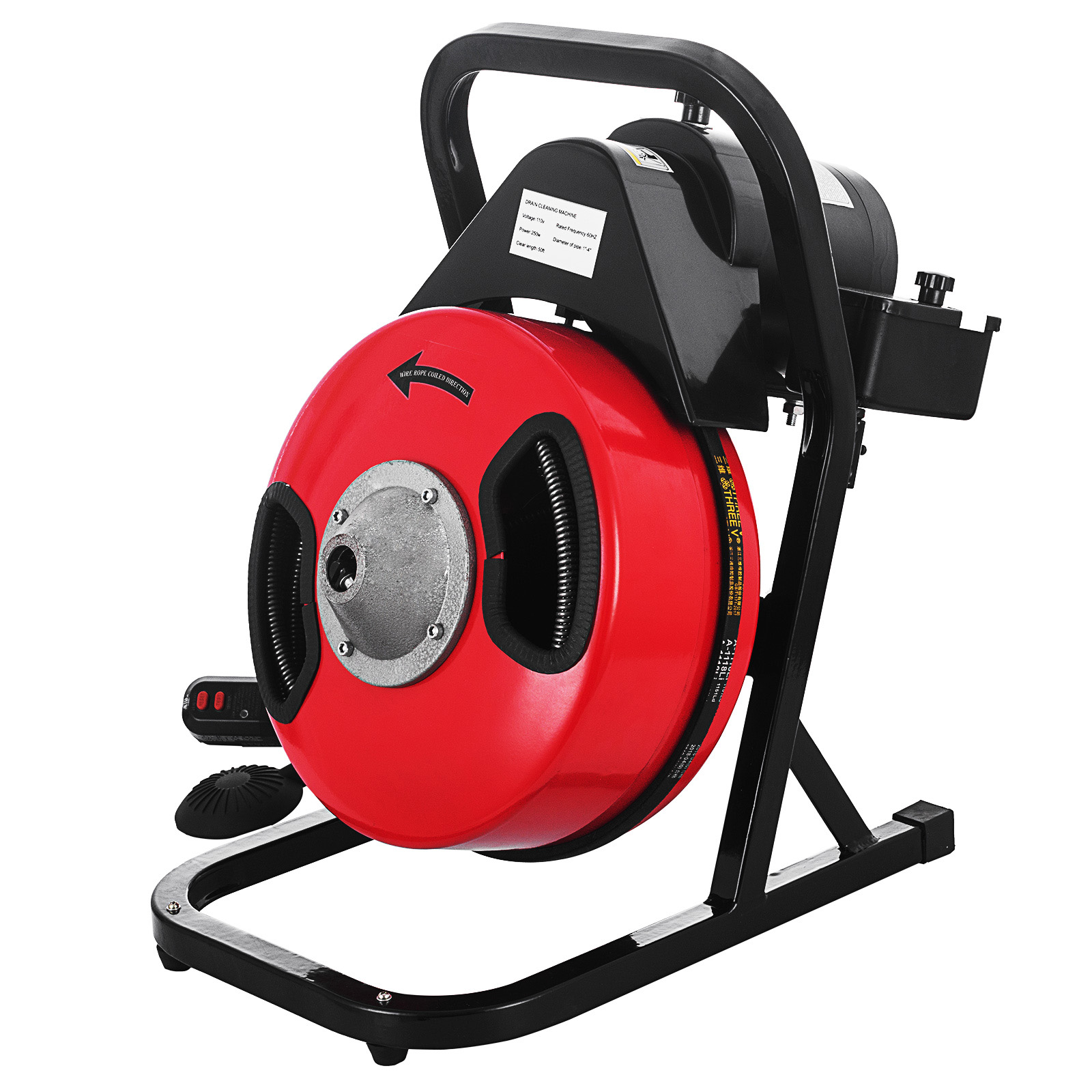 50'x 1/2" Commercial Drain Cleaner Drain Cleaning Machine Snake Sewer 5 ...